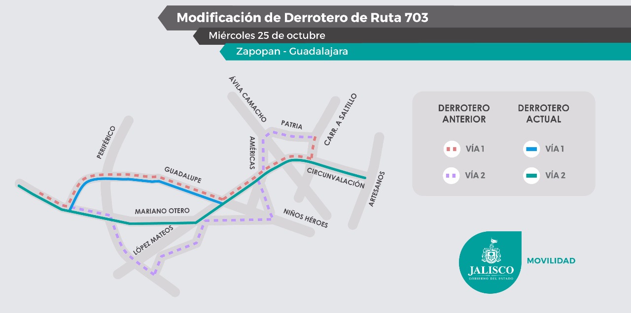 Cambia de derrotero la ruta 703