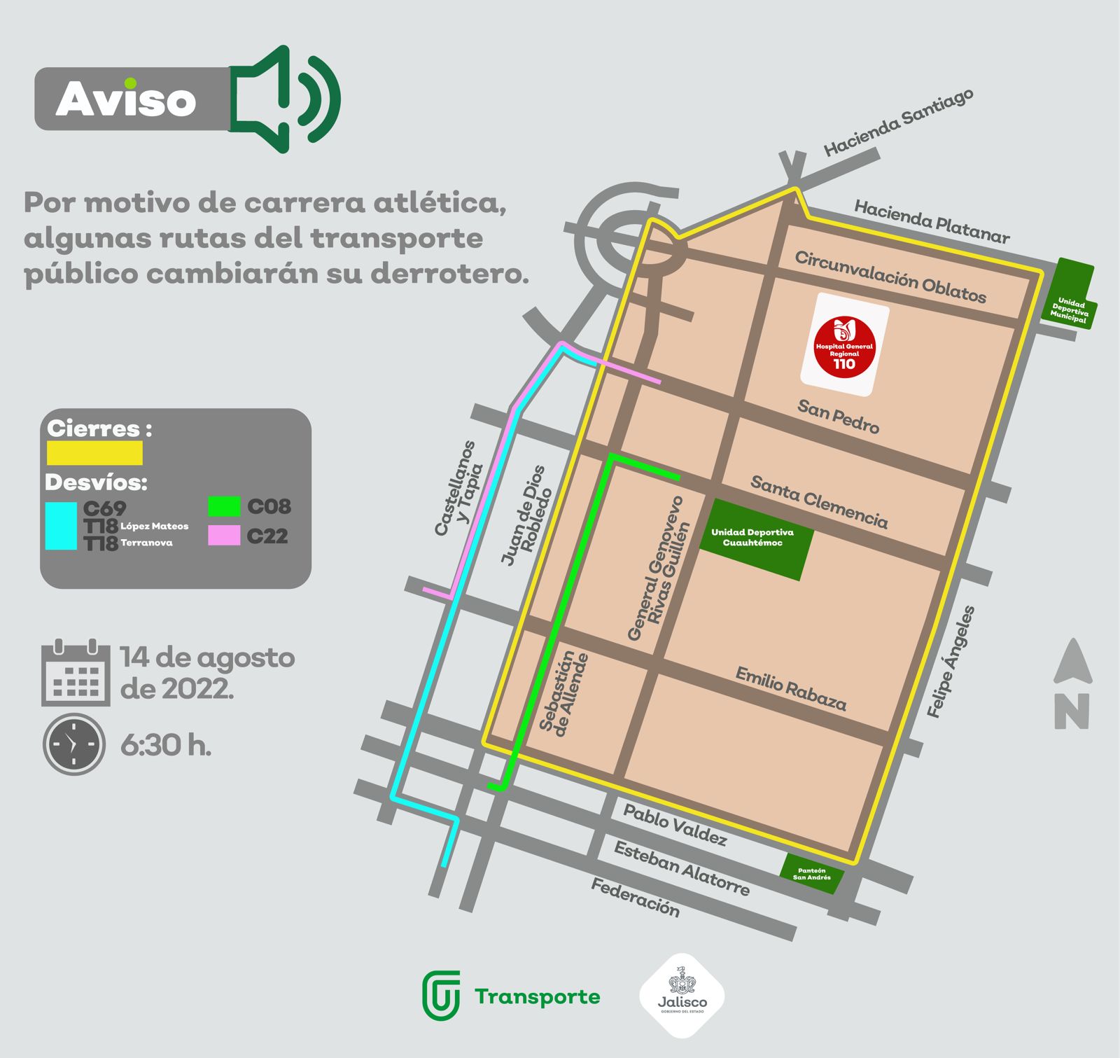 Este domingo se modificarán varias rutas de transporte público ¡Conoce ...